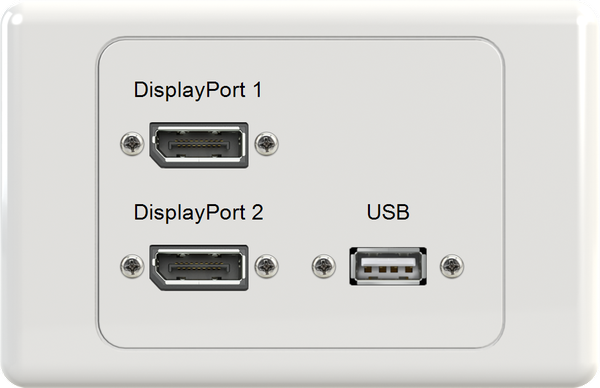 Dual DisplayPort USB Wall Plate - Alectro Pty Ltd